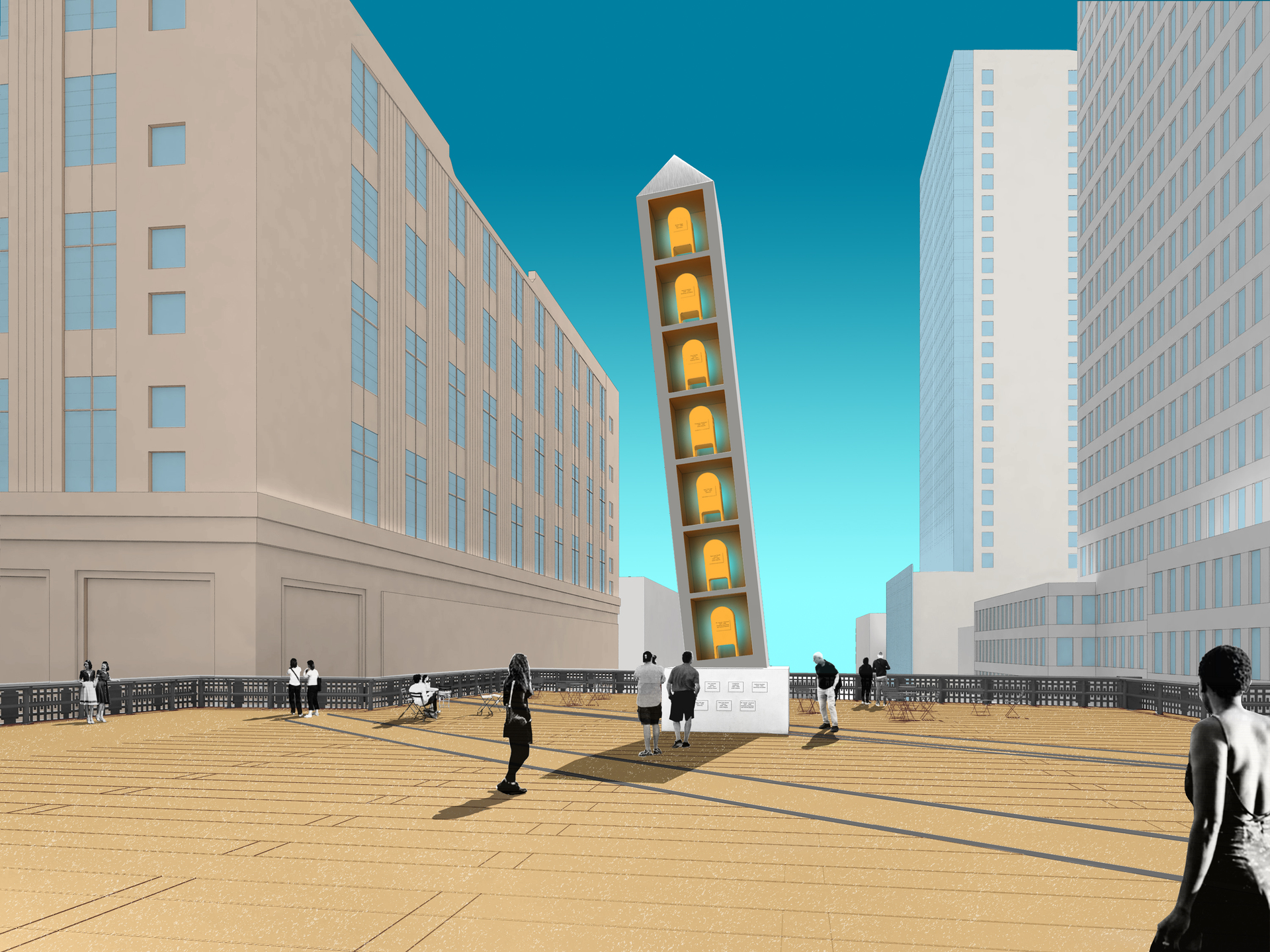 Collaboration with Artist Charles Gaines “Tilted Tower,” Highline, New ...