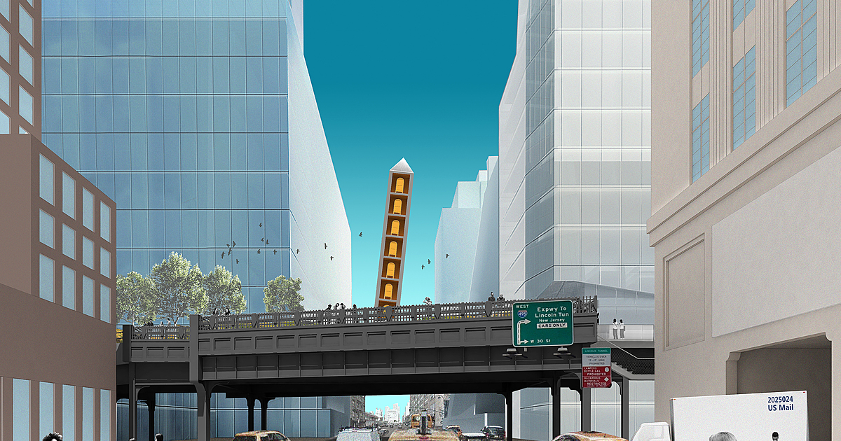 Collaboration with Artist Charles Gaines “Tilted Tower,” Highline, New ...